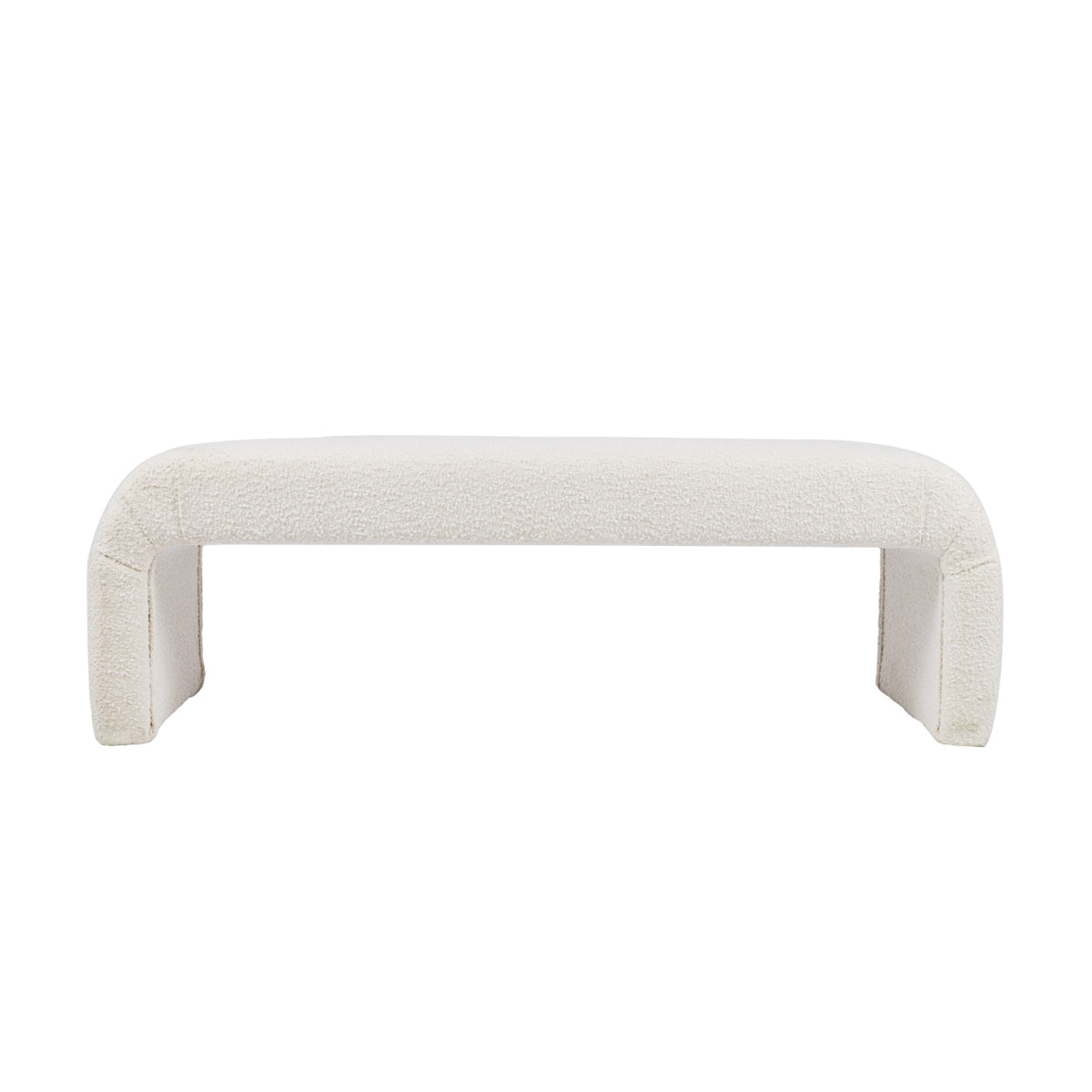 The Curve Bench Ottoman - White Boucle – Napoleon Bay