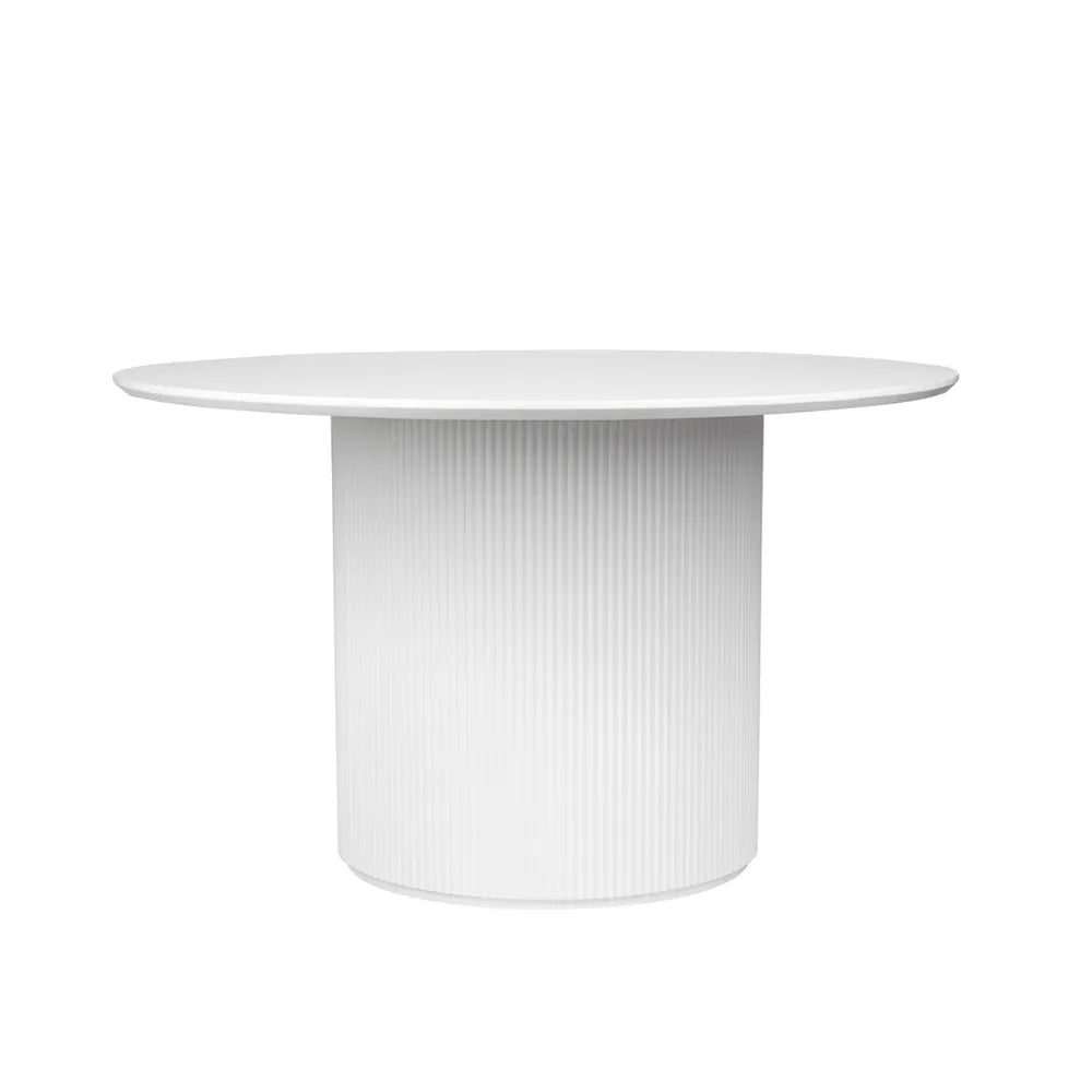 Arlo Round Dining Table - 1.2m White – Napoleon Bay